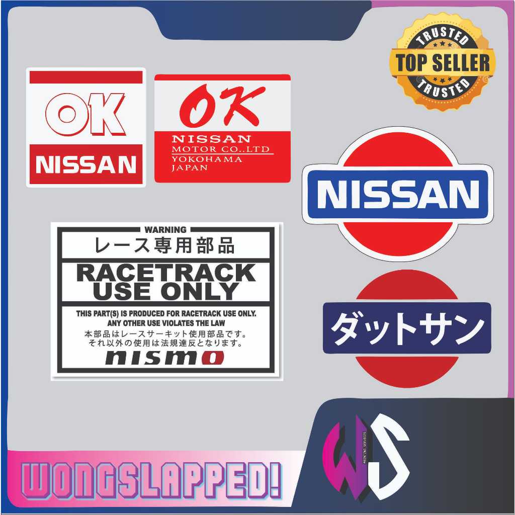 NISSAN OK STICKER NISMO JDM RACETRACK USE ONLY VINYL LAMINATED STICKERS ...