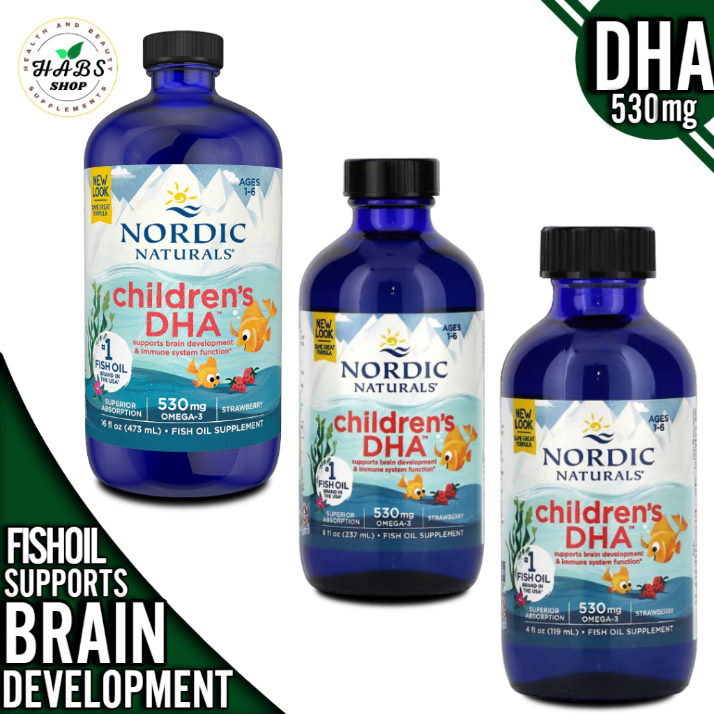 Nordic Naturals, Children's DHA™, Ages 1+, Strawberry, 4 fl oz, 8 fl oz ...