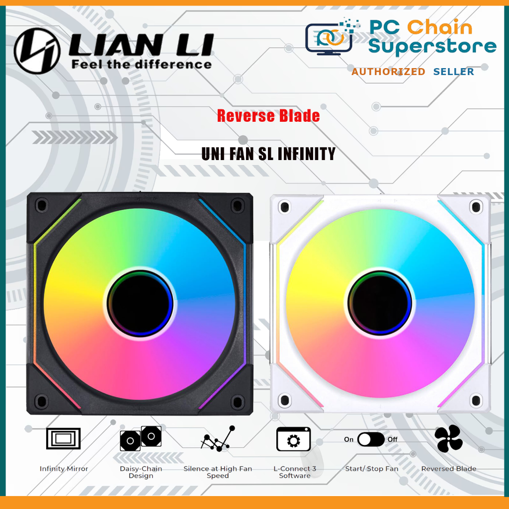 Lian Li SL Infinity 120 RGB Reverse Blade Single Pack 120mm Case ...