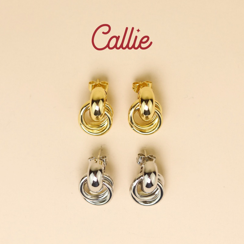 Callie Chunky Collection 14k Gold Plated Winter Swirl Dangling Stud ...