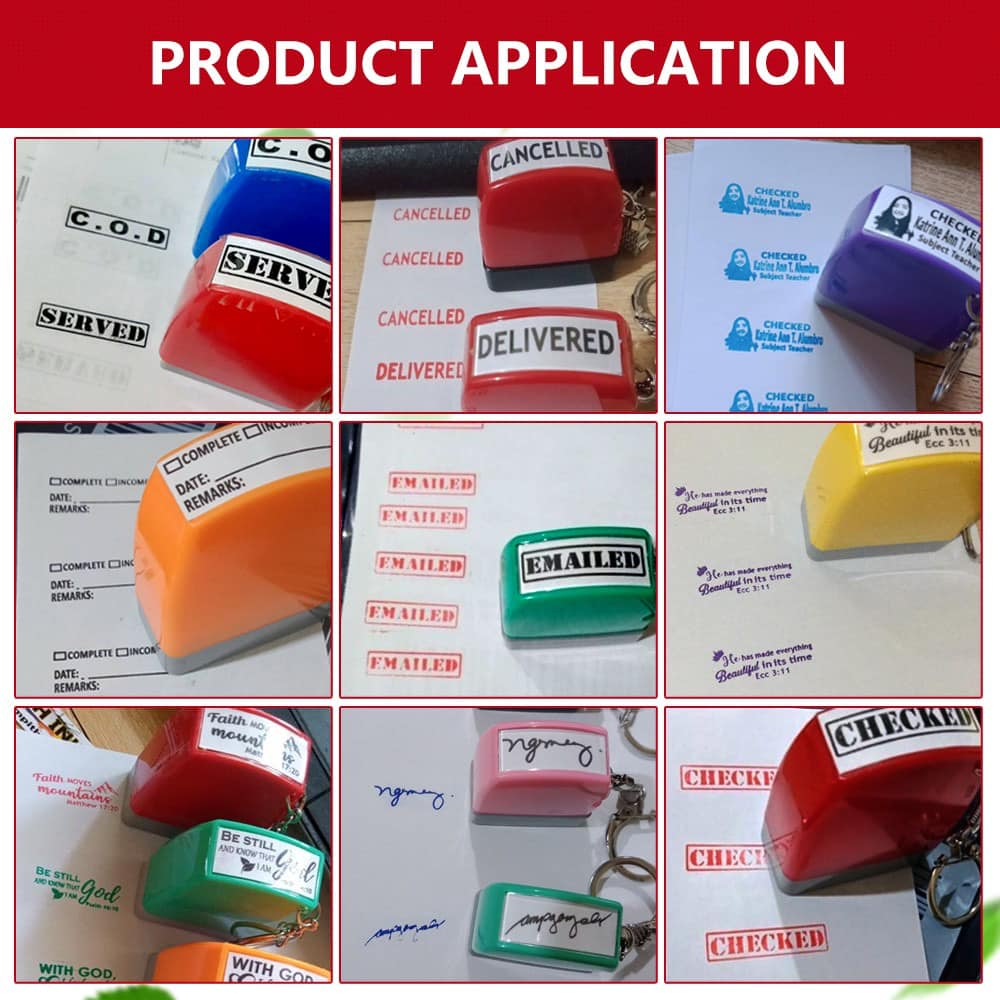 Personalized Stamp for Office Business Use. Self-inking Oil Based No ...