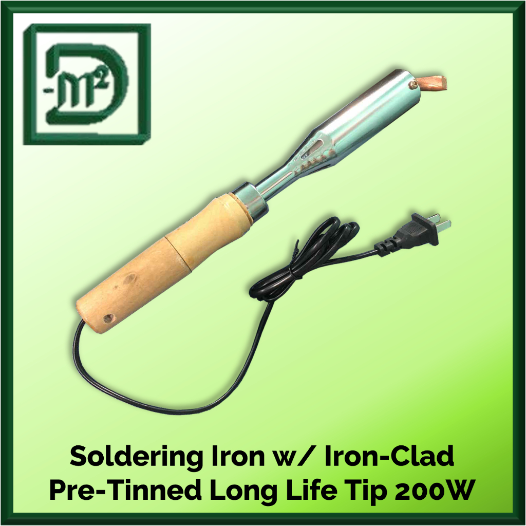 Wood Handle Soldering Iron w/ Iron-Clad Pre-Tinned Long Life Chisel Tip ...