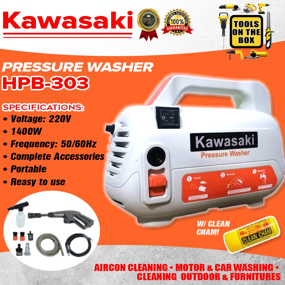 Kawasaki Pressure Washer HPB 302 1400W 110Bar HEAVY DUTY Aircon ...
