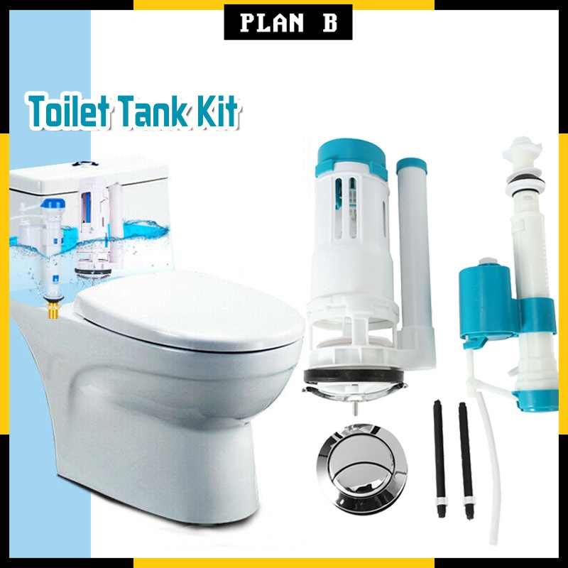 Toilet Water Tank Kit Dual Button/Flush Valve/Inlet Valve Connected ...