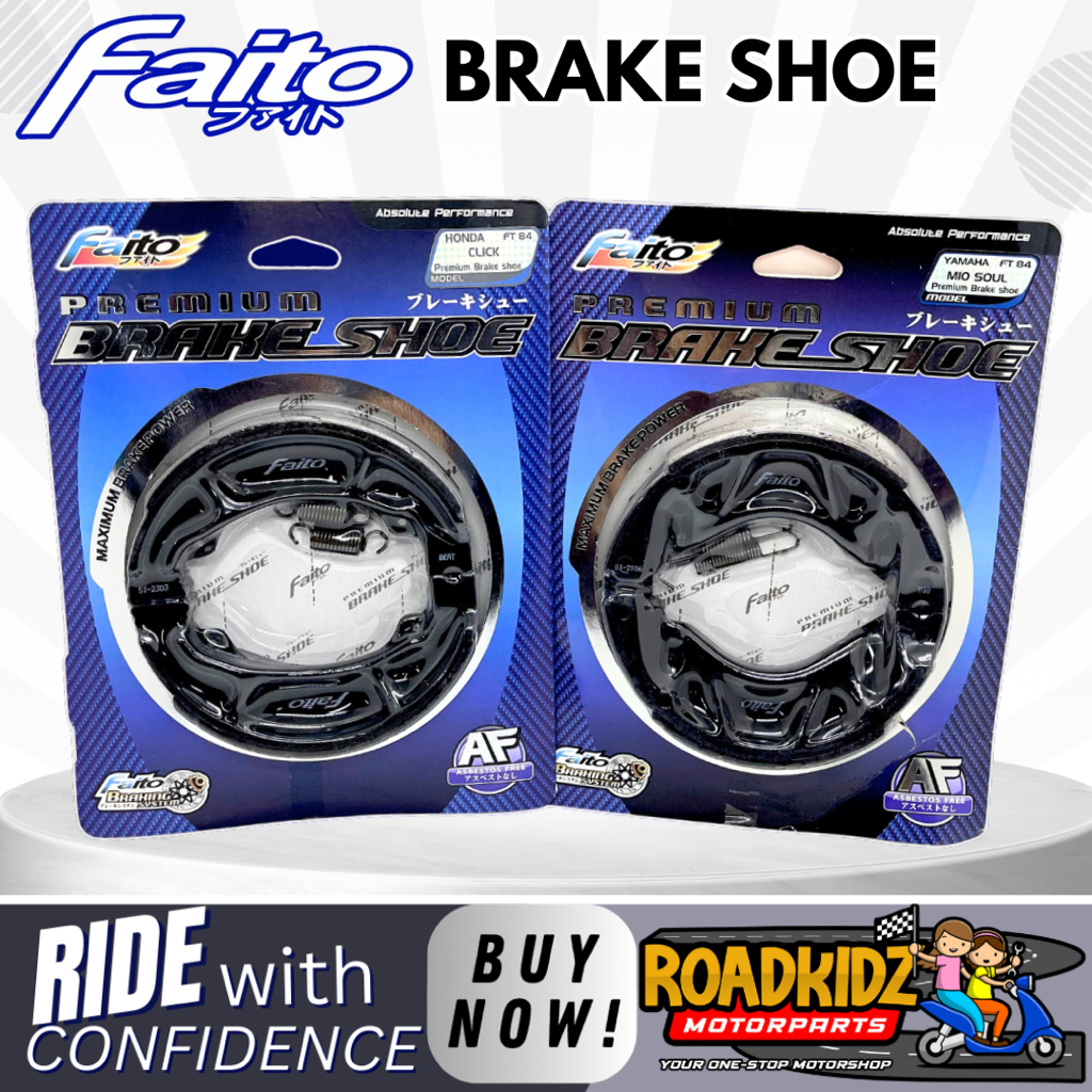 FAITO BRAKE SHOE PREMIUM EDITION MIO/CLICK/BEAT/WAVE/XRM | Shopee ...