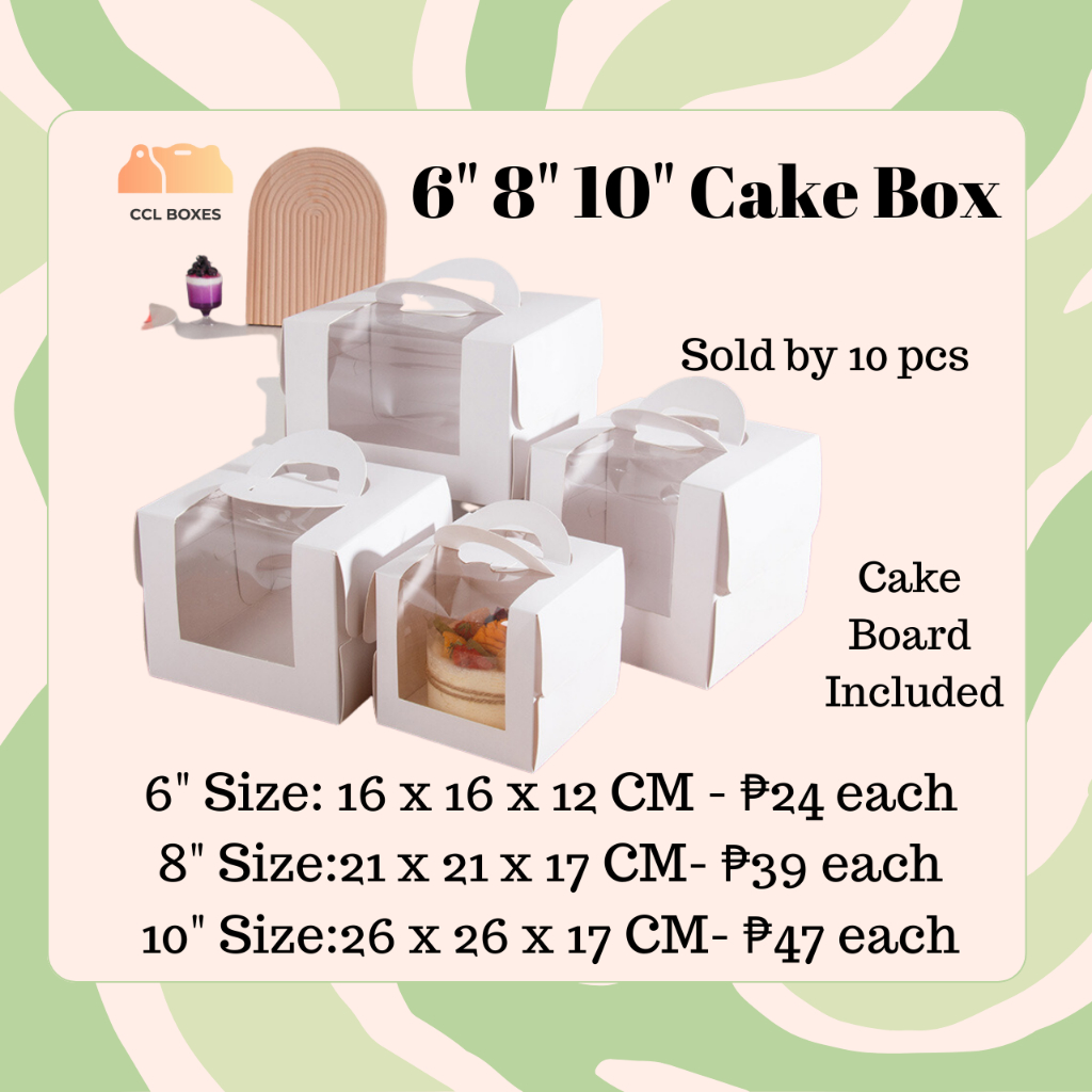 10 PCS Cake Box | Pastry Box | Bento Cake box with window | Shopee ...