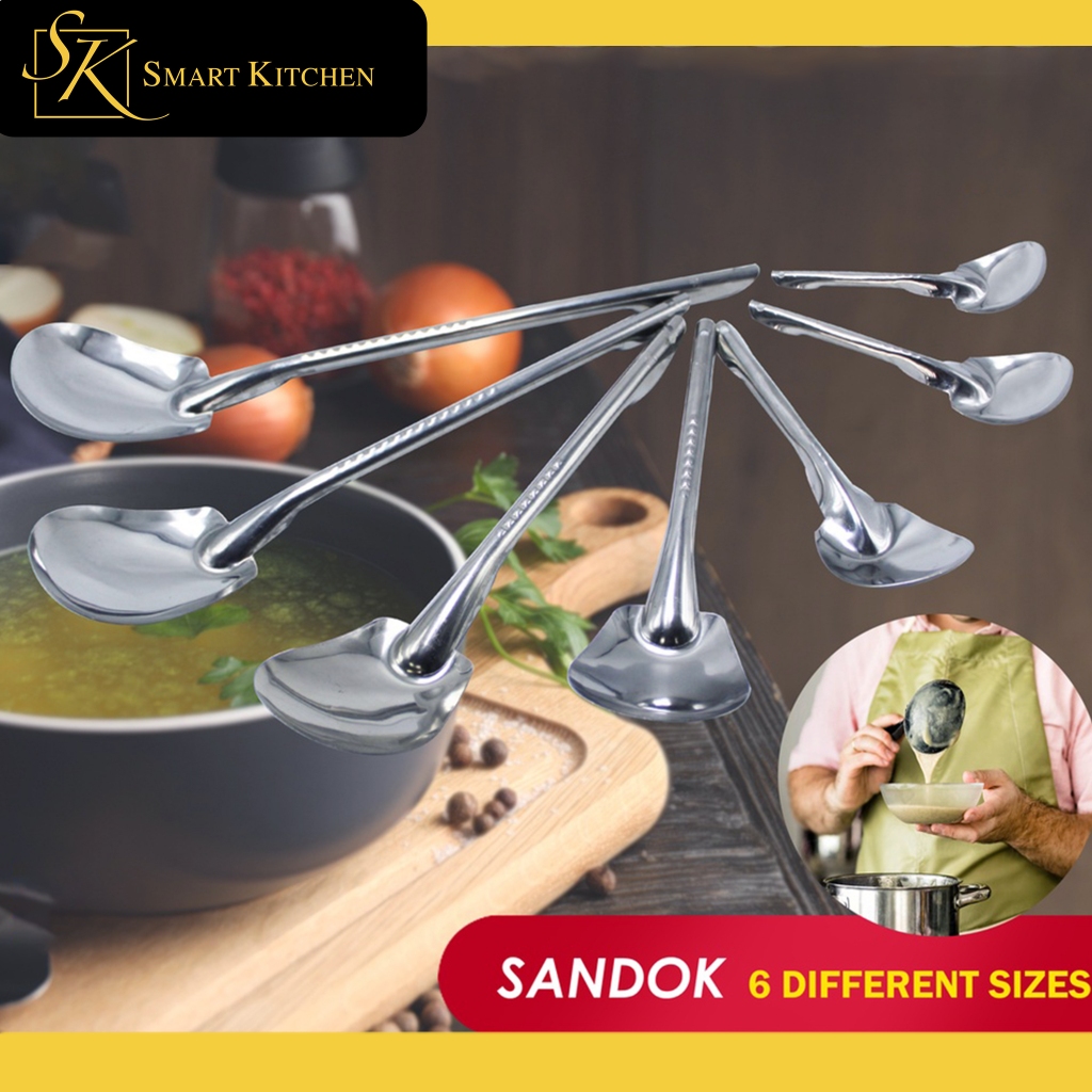 SANDOK 6 DIFFERENT SIZES Stainless Sandok Cooking Tools/ Kitchen Tools ...