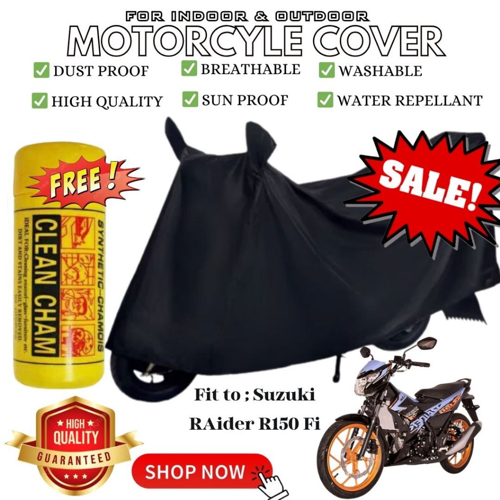 Motorcycle Cover for Suzuki Raider r150 Fi w/Chamois Waterproof Protect ...