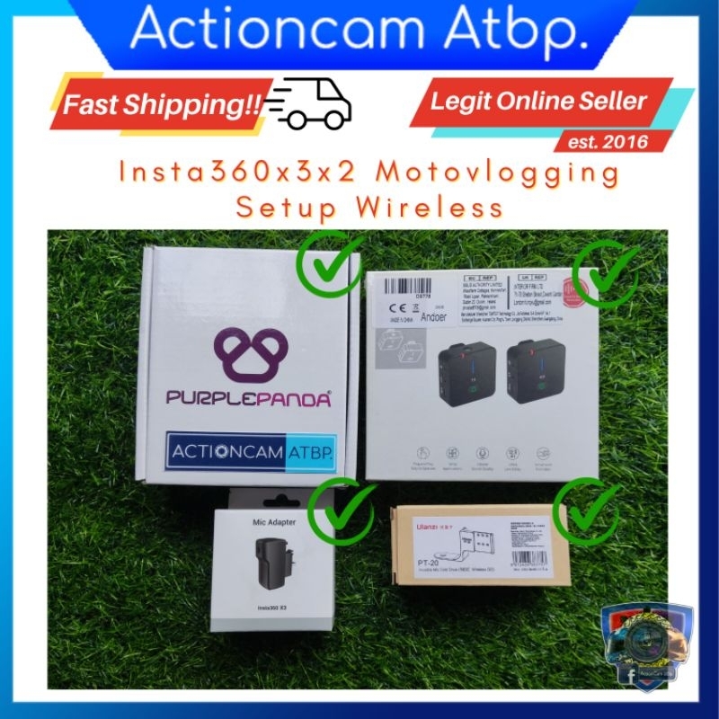 Insta360 X2 X3 Motovlogging Setup Wireless Mic | Shopee Philippines