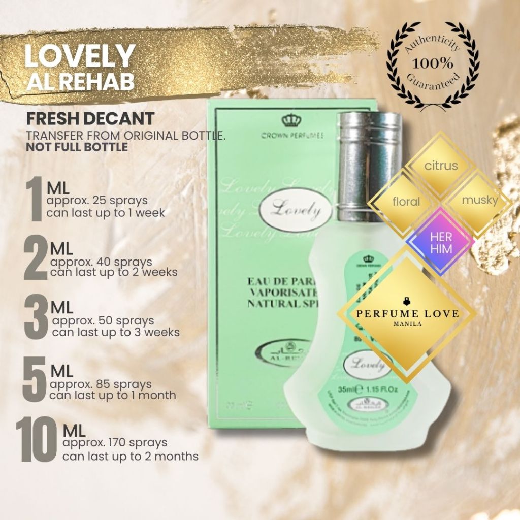 PERFUME DECANT Al-rehab Lovely floral, citrus, musky notes | Shopee ...