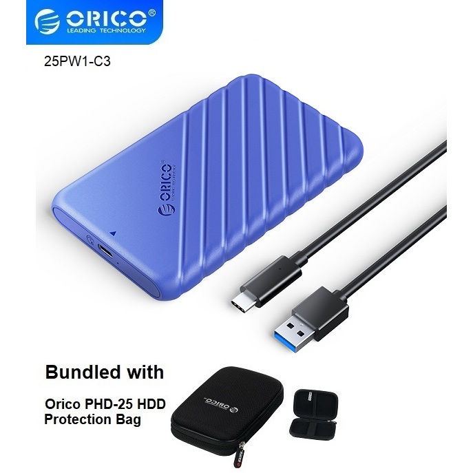 ORICO 25PW1-C3 2.5 inch USB3.1 Gen1 Type-C Hard Drive Enclosure (Blue ...