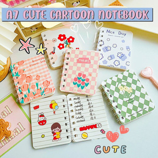 A7 Notebook Lined 1Pcs A7 Cute Mini Spiral Notebook Cartoon Diary ...