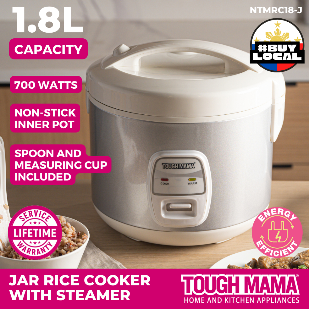 Tough Mama NTMRC18-J GRAY Deluxe Jar Type Rice Cooker Non-stick pan ...