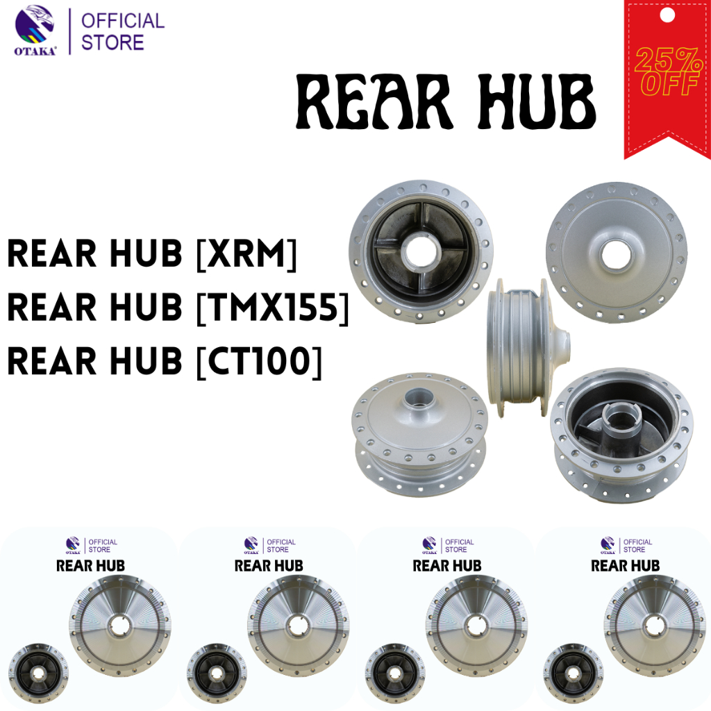 REAR HUB for TMX155 / CT100 / XRM OTAKA MOTORCYCLE (JAPAN QUALITY ...