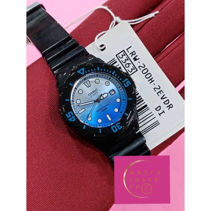 CASIO RUBBER LRW 200 H 2E / LRW200 BLACK BLUE FACE | Shopee Philippines