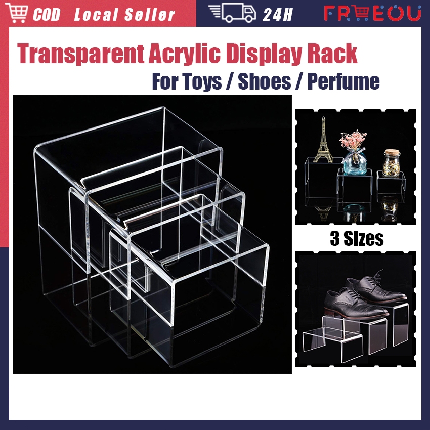 3PCs/Set 2mm Acrylic U Type Display Stand Counter Window Jewelry Shoes ...