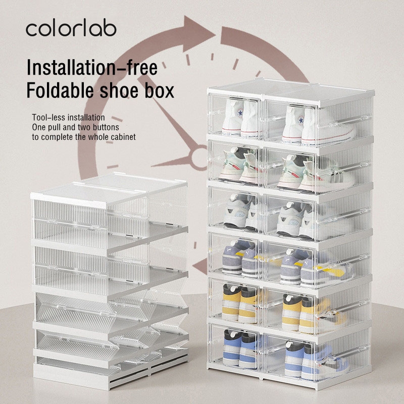 Foldable Shoe Rack 2/6Layer Folding Cabinet Storage Shoe Rack Organizer ...