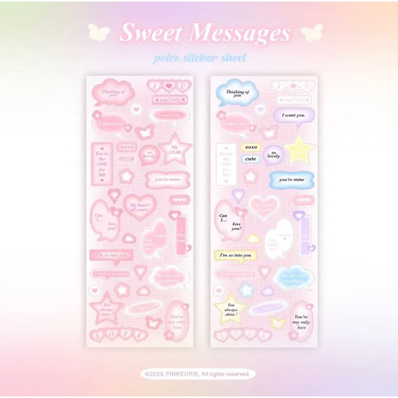 Sweet Messages Deco Sticker Sheet For Toploader, Journal, Organizers ...