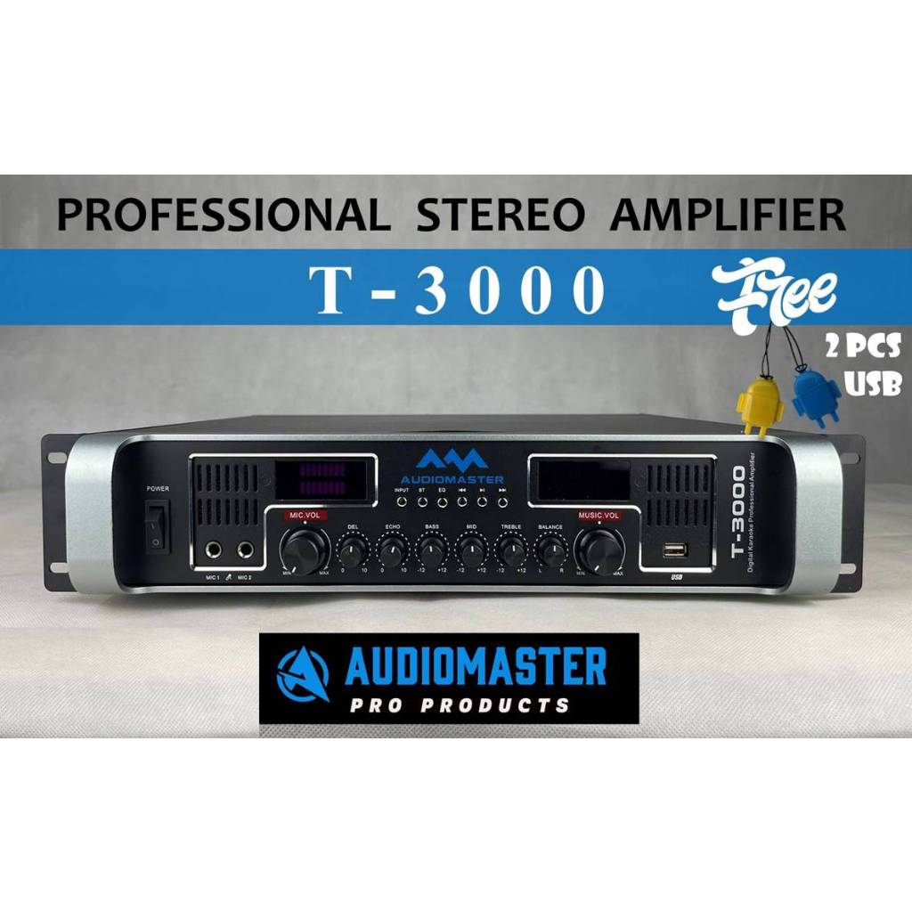 Audiomaster T-3000 Professional Power Amplifier Stereo Karaoke Amplifier | Shopee Philippines