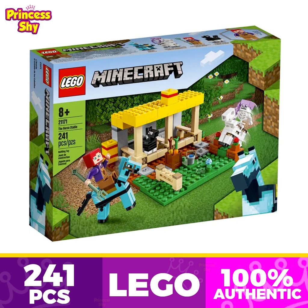 LEGO Minecraft 21171 The Horse Stable Building Toy 241pcs | Shopee ...