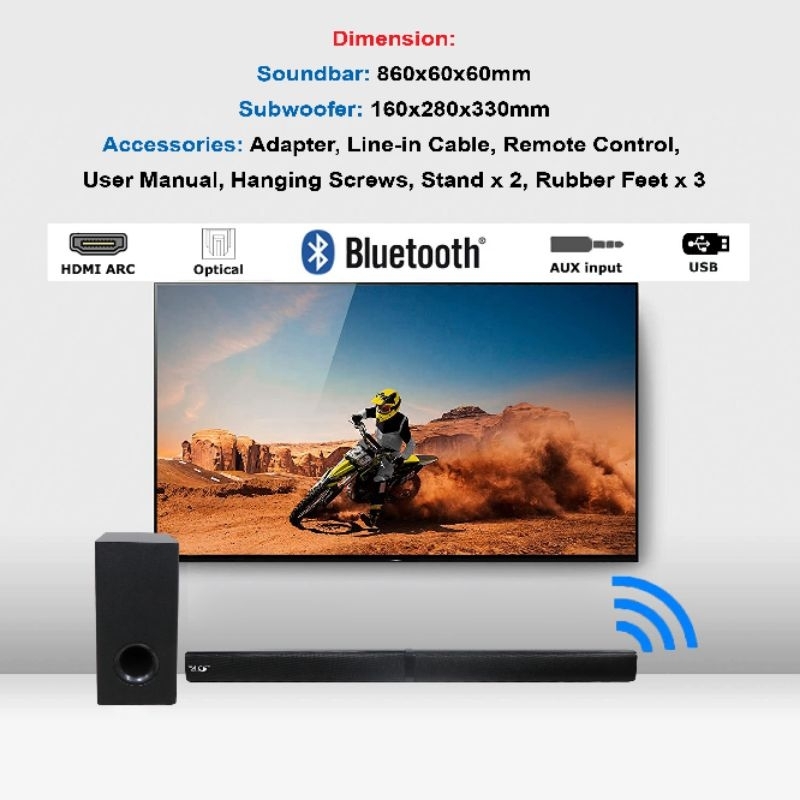 ACE ET-016T Bluetooth Soundbar Speaker with Subwoofer | Shopee Philippines