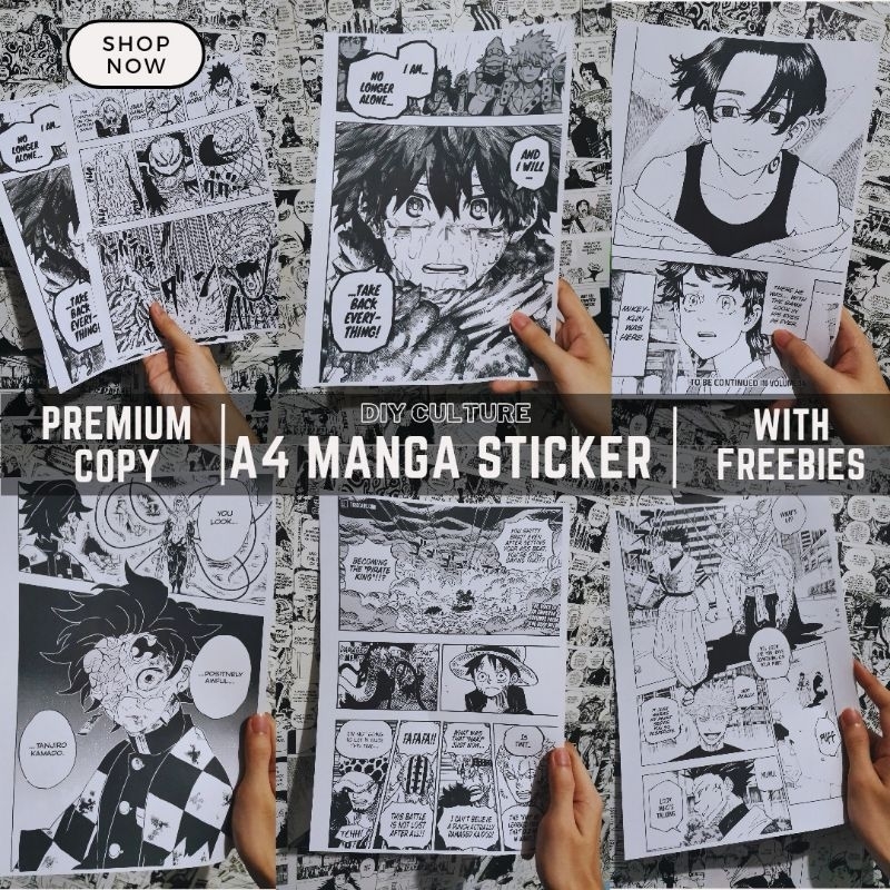 A4 Anime manga panel wall stickers | Shopee Philippines