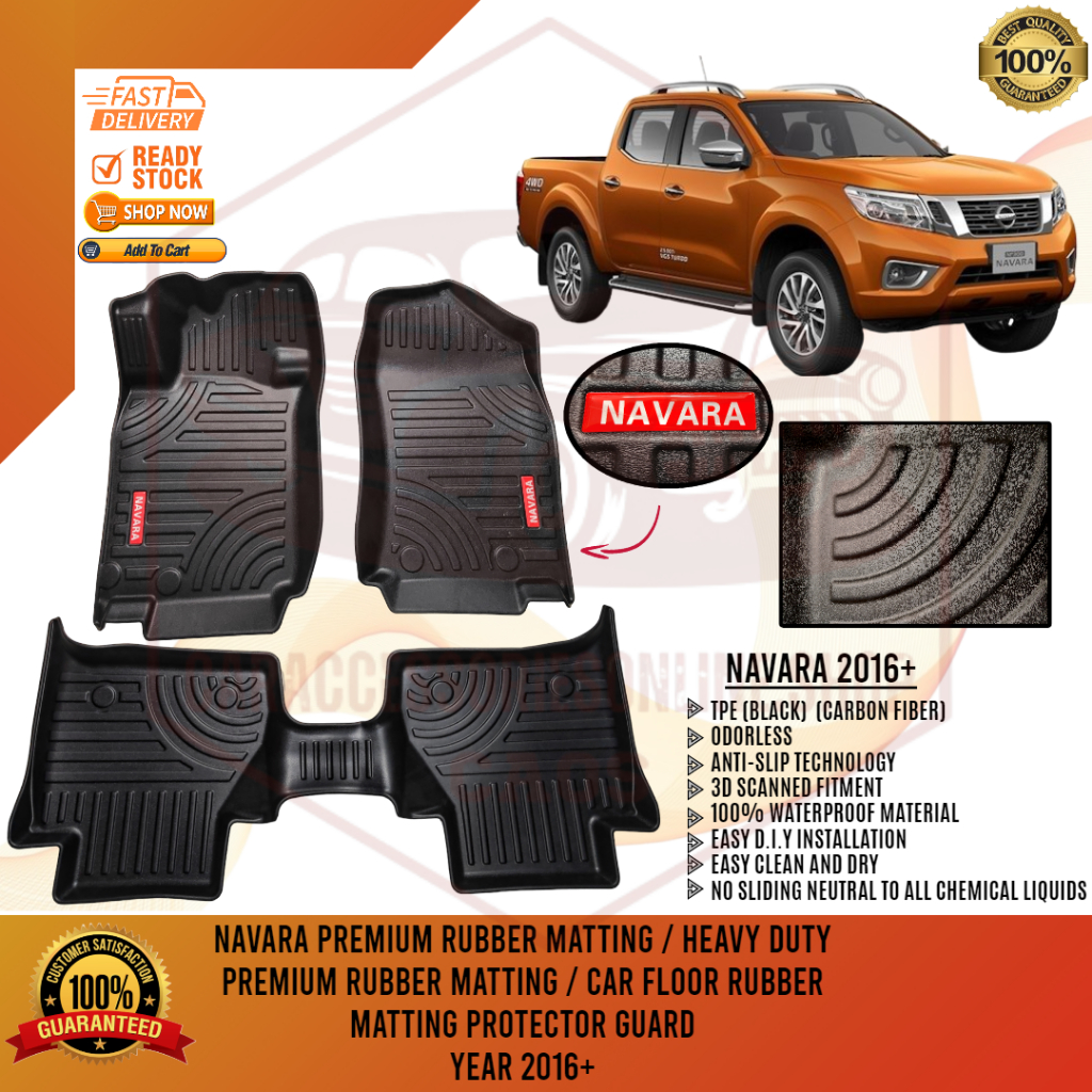 CAOS TPE Deep Dish Mat for Navara 2016+ Car Deep Dish Matting 1 Set ...