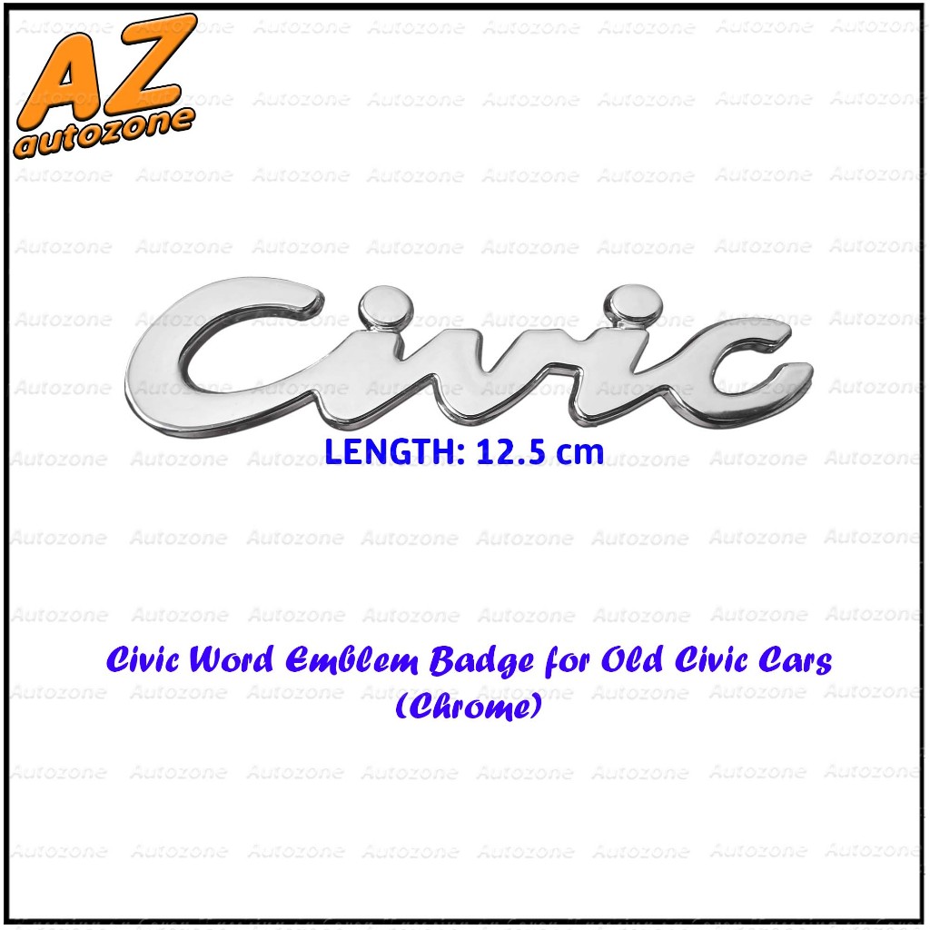 CIVIC Word Rear Trunk Emblem Badge for OLD Honda Civic (Chrome ...