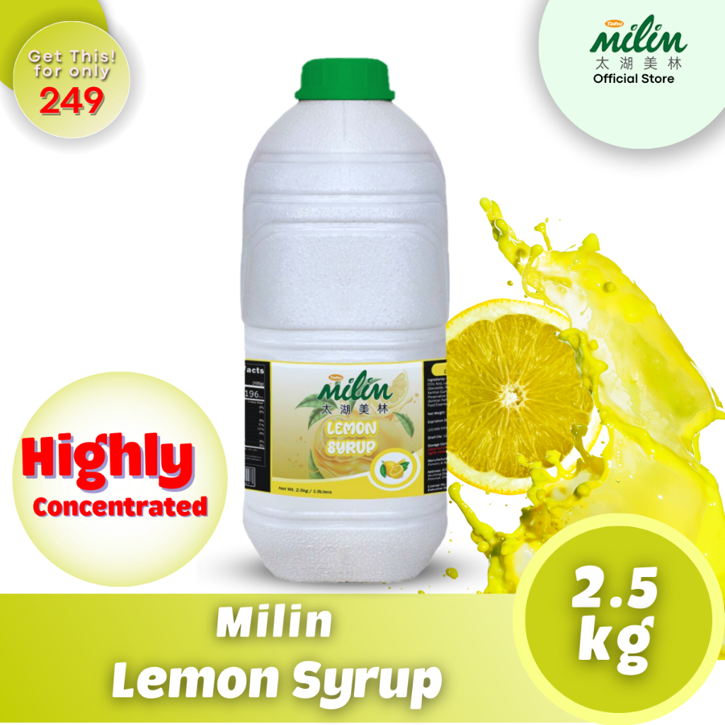 MILIN Highly Concentrated Lemon Syrup 2.5kg/1.9Liters | Shopee Philippines