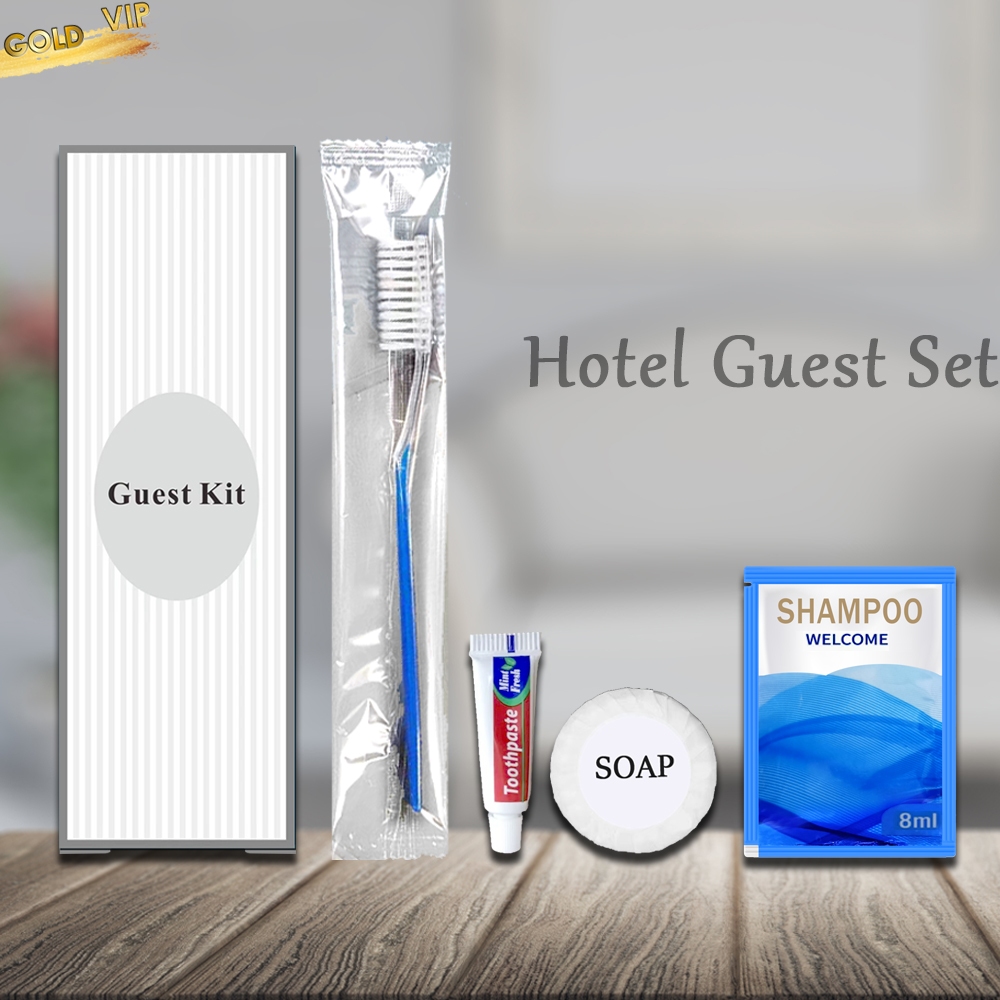 100 Sets Guest Kit Hotel Supplies 5 in 1 Toothpaste Toothbrush Soap ...