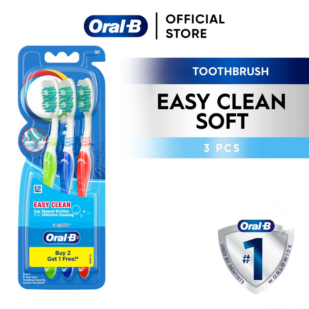 Oral-B Complete Easy Clean Soft Toothbrush Pack of 3 | Shopee Philippines