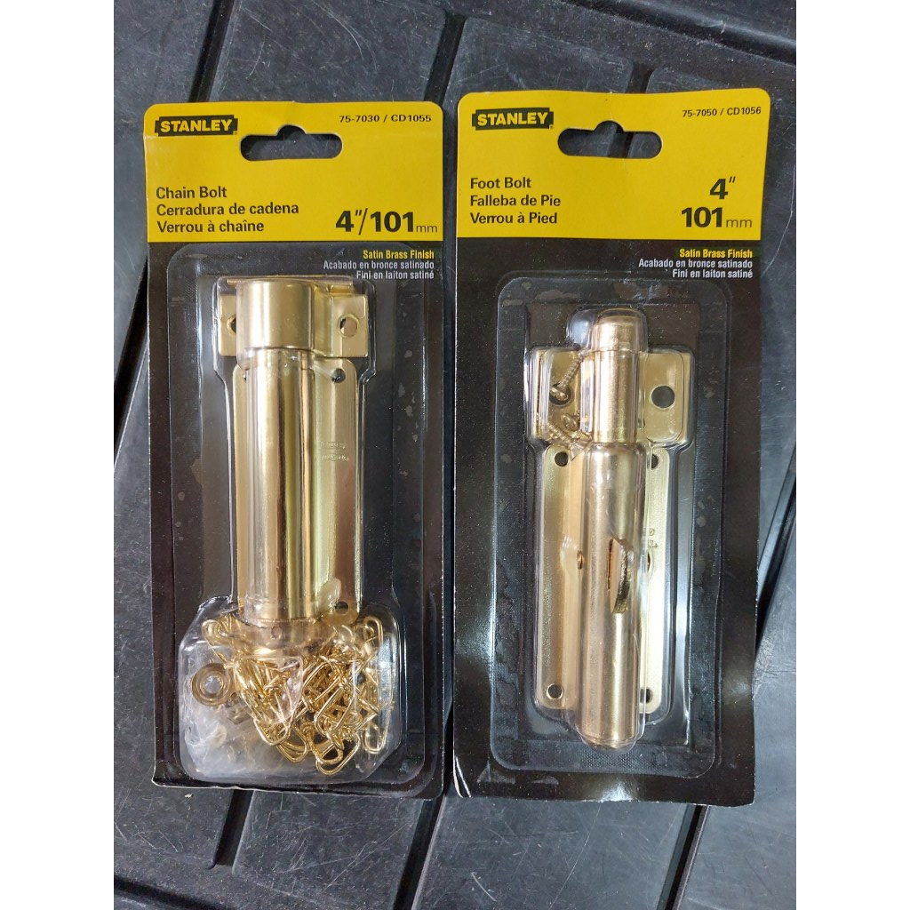 Stanley Door Chain Bolt Or Foot Bolt 4 Inch Color - Gold | Shopee ...