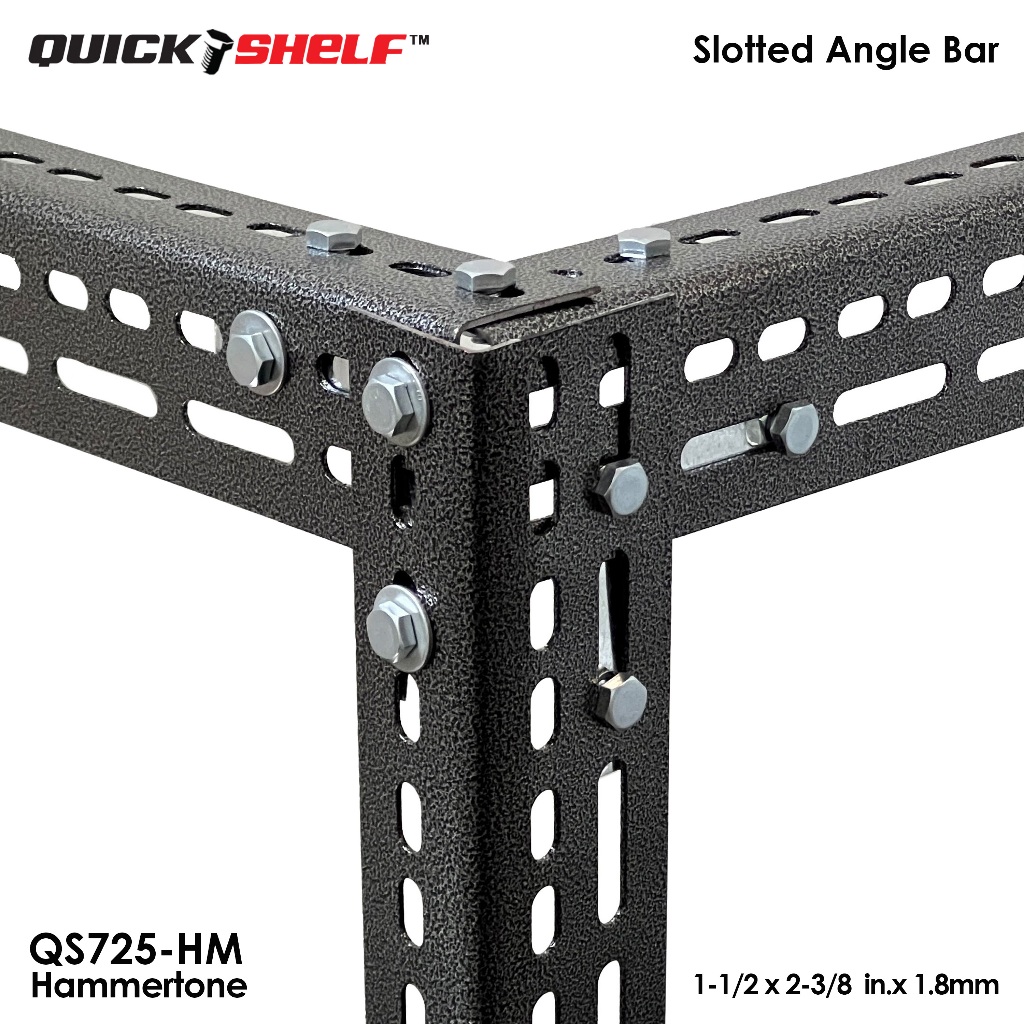 QUICKSHELF QS725 BIG SLOTTED ANGLE BAR 1.5"x2.4"x1.8mm DIY Storage ...