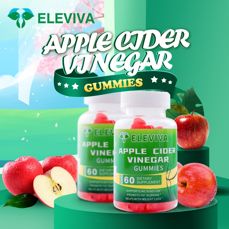 ELEVIVA Organic Apple Cider Vinegar Gummies Weight Control Slimming ...