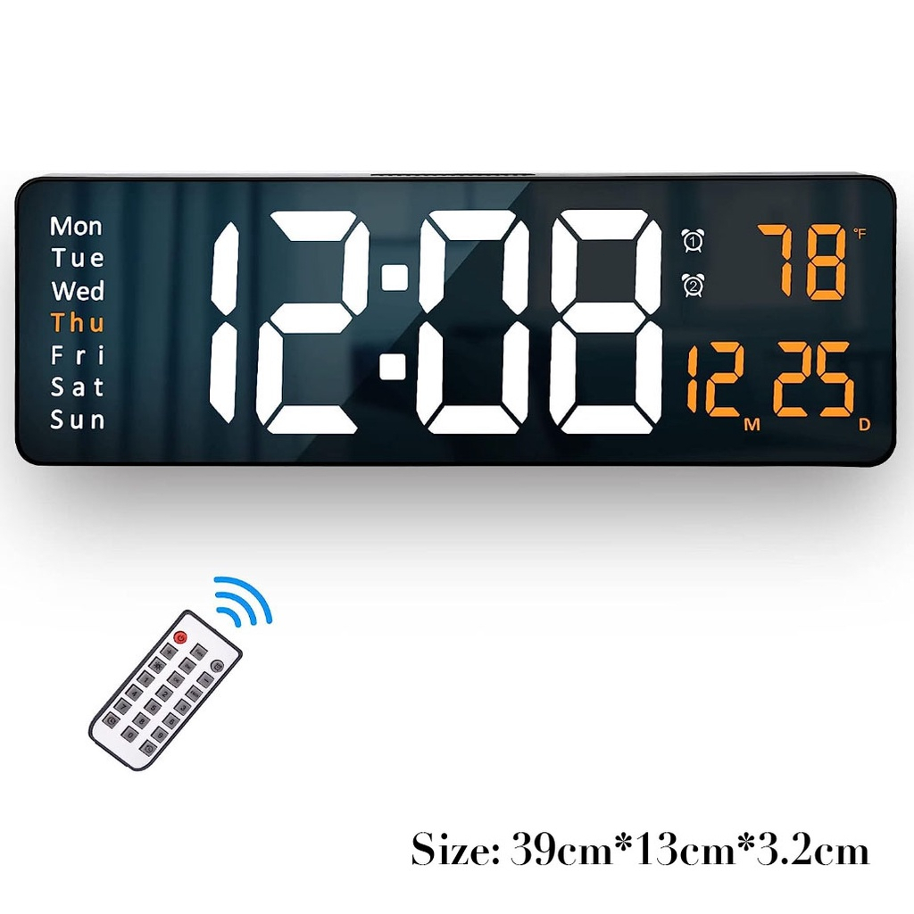 16 Inch Digital Clock Wall Clock Large Led Alarm Clock With Calendar ...