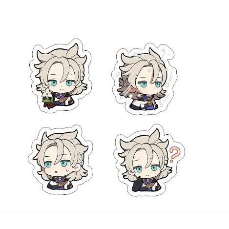 4pcs/order Genshin Impact Albedo Set A Emoji Waterproof Stickers Matte ...