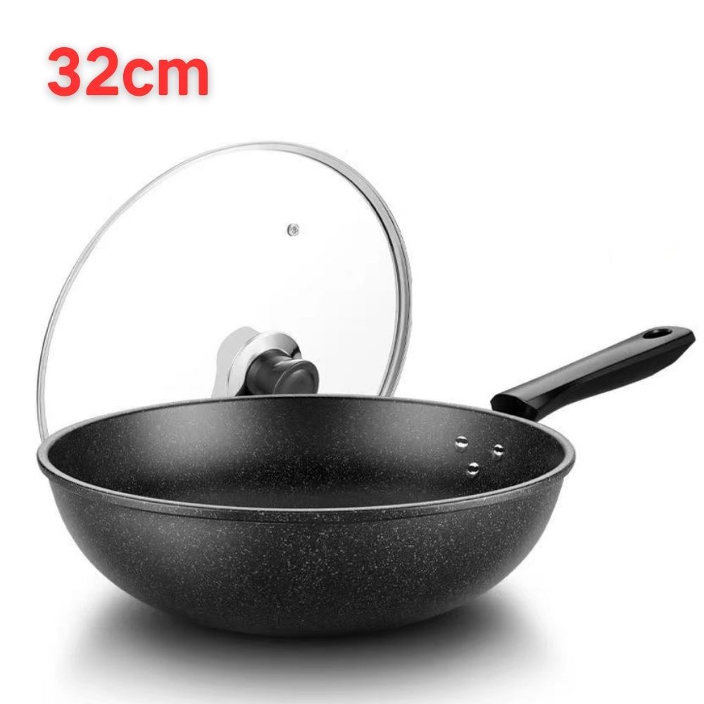 32/34cm Non-stick pan Diamond Frying Pan Kitchen Iron Frying for Gas ...