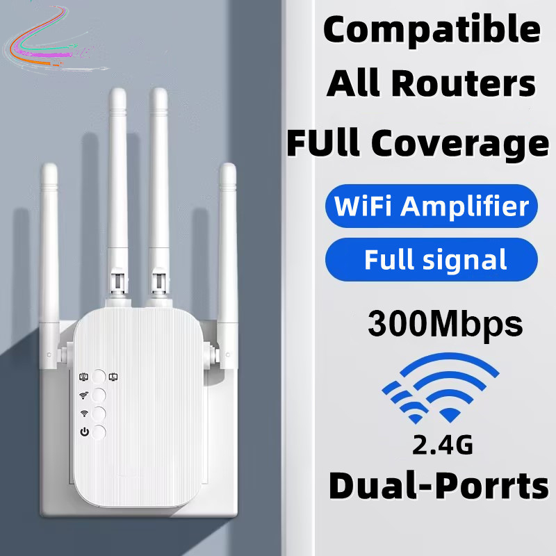 Wifi Repeater 400Mbps 4 Antenna Fast Speed WiFi Range Extender 2.4G ...