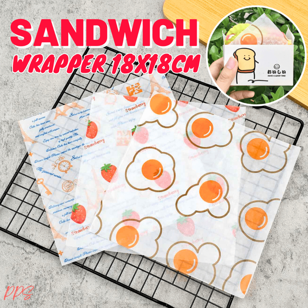 100pcs Greaseproof Paper Sandwich Wax Wrapper Paper Bread Burger ...