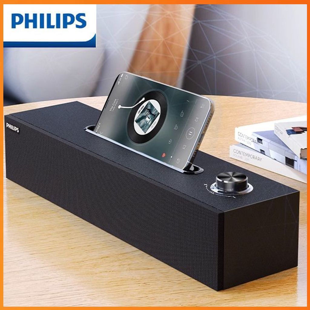 Philips Wooden Speaker Computer Audio Desktop Laptop Desktop Bluetooth ...