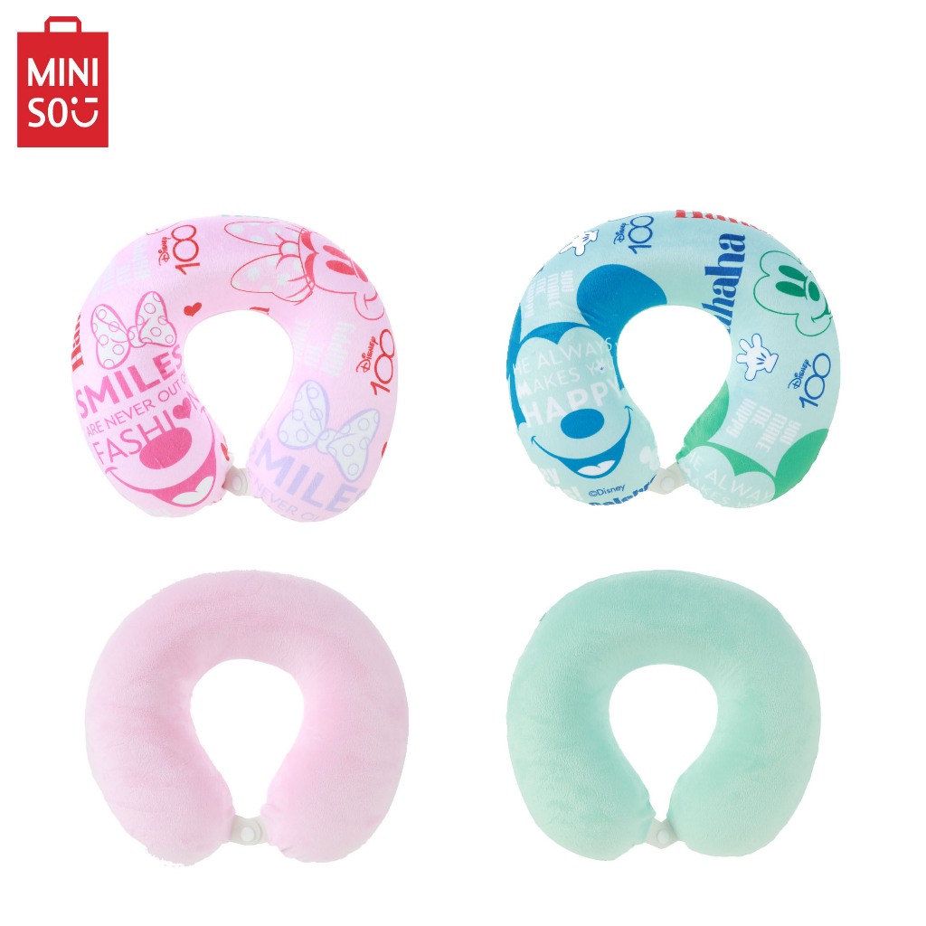 MINISO Disney 100 Smile FC Memory Foam U Shaped Neck Pillow | Shopee ...