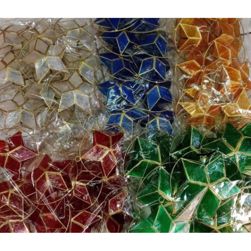 Star capiz set of 10pcs Star Ornaments (Made of Capiz Shell) | Shopee ...
