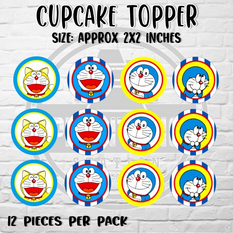 Doraemon theme cupcake topper | Shopee Philippines