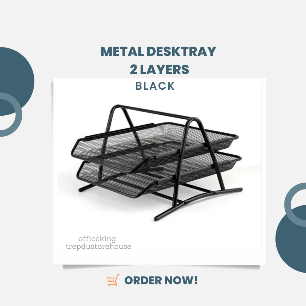 Metal Document Desk tray 2 layers Black | Shopee Philippines
