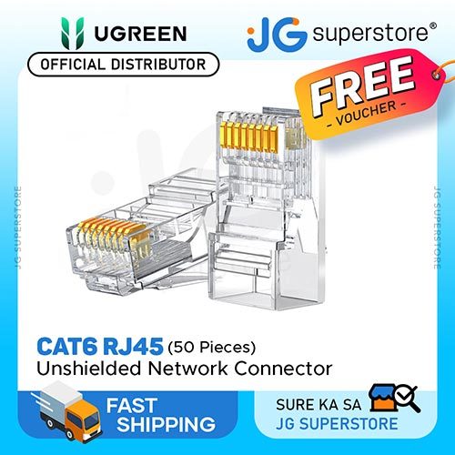 UGREEN 10pcs. 50pcs Cat6 Unshielded RJ45 Head Modular Network Plug for ...