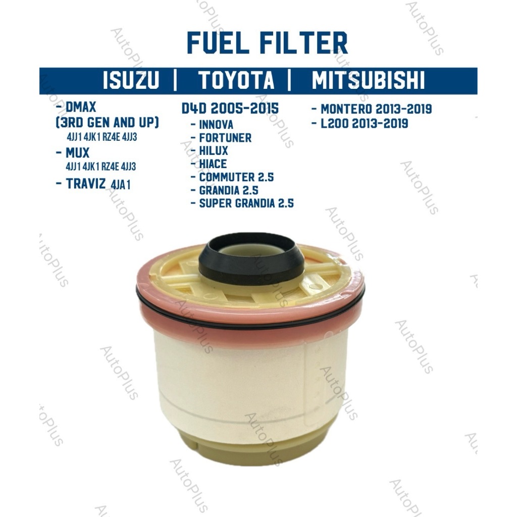 FUEL FILTER (Toyota Mitsubishi Isuzu): Innova Hilux Hiace Fortuner Montero L200 Dmax Mux Traviz ...