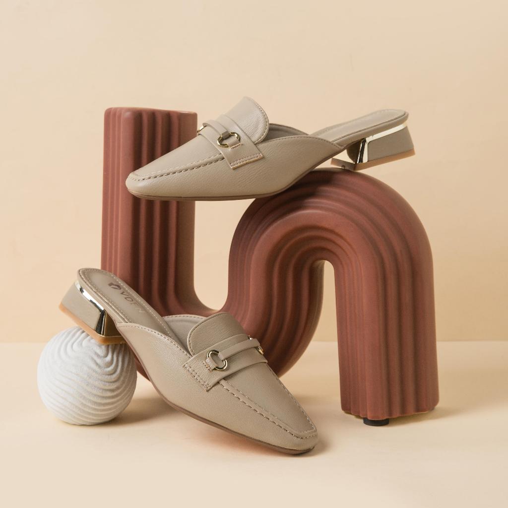 VDEN Mule Baotou low block Heels sandals F78-148 | Shopee Philippines