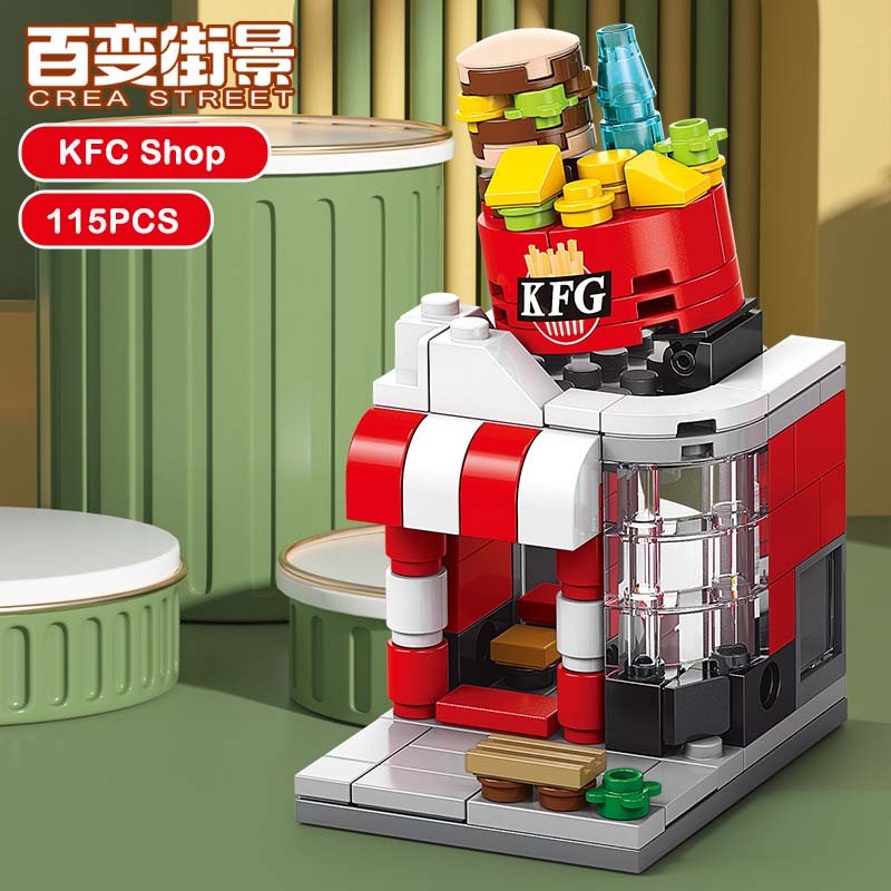 Mini Lego City Street View Building Blocks Toys McDonald's House 3D ...