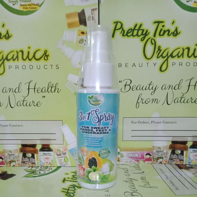 Pretty tins organic 3in1 spray for Sweaty Hands, feet and underarms | Shopee Philippines