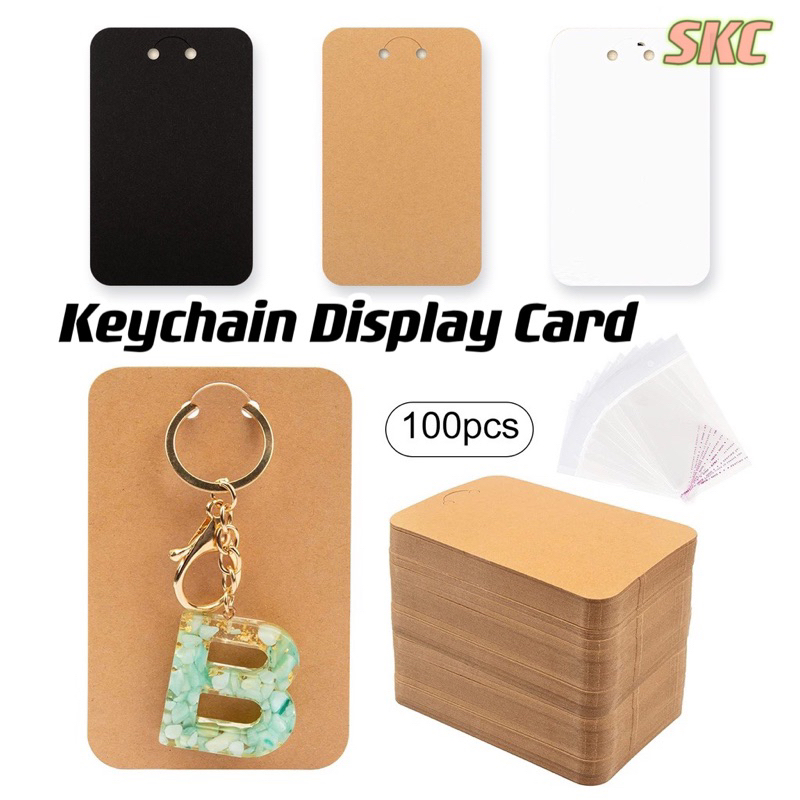 100Pcs Earring Necklace Keychain Display Card with Self Sealing Bags ...